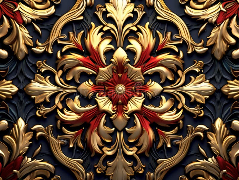 Ancient Vintage Pattern with Pattern Dark and Gold Generative a Stock ...