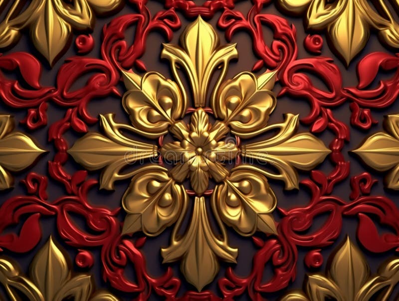 Ancient Vintage Pattern with Pattern Dark and Gold Generative a Stock ...