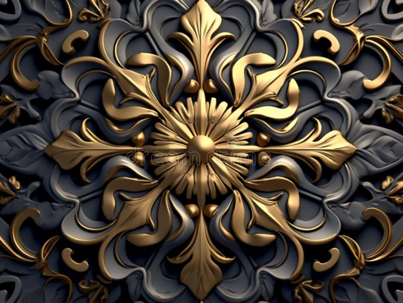 Ancient Vintage Pattern with Pattern Dark and Gold Generative a Stock ...