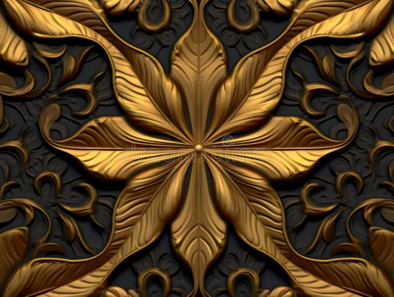 Ancient Vintage Pattern with Pattern Dark and Gold Generative a Stock ...