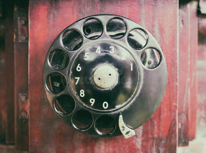 Ancient Vintage Wooden Rustic Dial Phone Stock Image - Image of dial ...