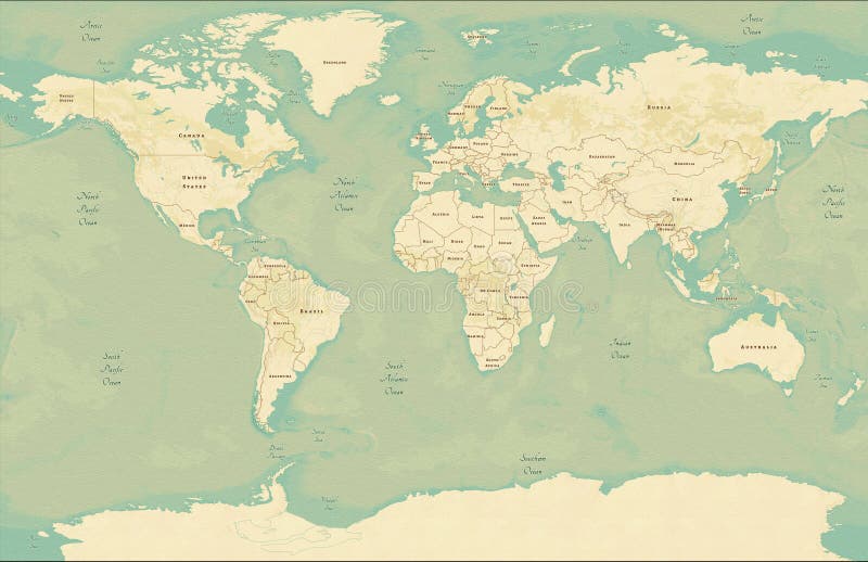 Ancient vintage World Map stock image. Image of ancient - 308063991