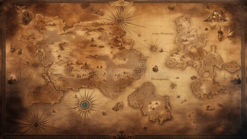 Ancient vintage world map stock photo. Image of rustic - 308888700