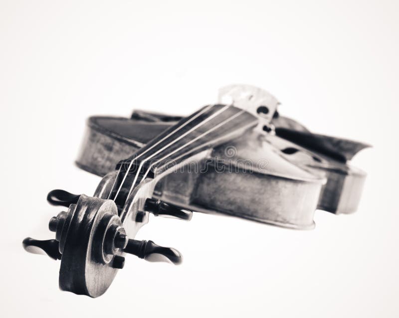 Ancient Violin Musical Instrument Black and White Photo Stock Photo ...