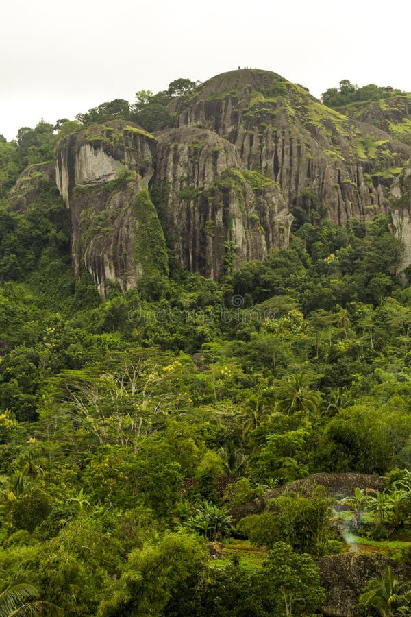 Ancient Mountain Slope with Green Trees Stock Image - Image of lifted ...