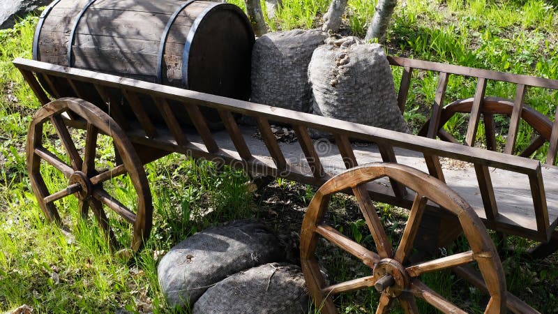 Ancient Wagon in Summer Nature Stock Photo - Image of rustic, wagon ...