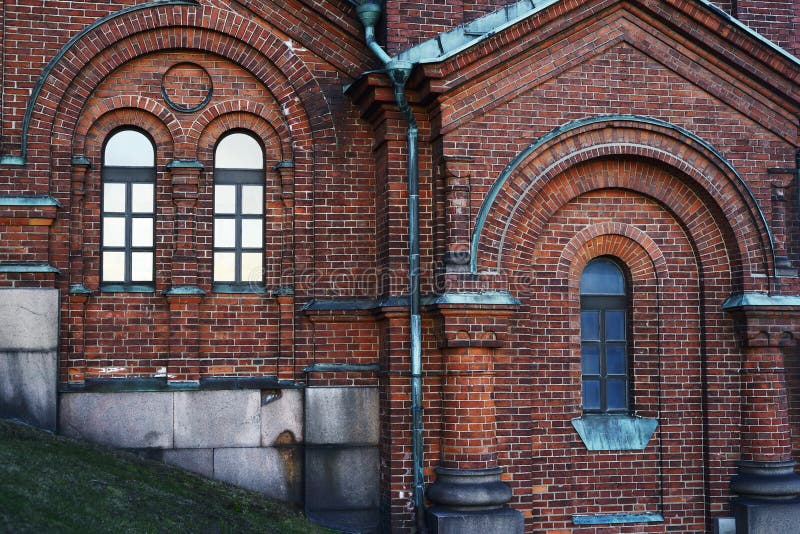Ancient Wall of Brick with Round False Arch Stock Photo - Image of ...
