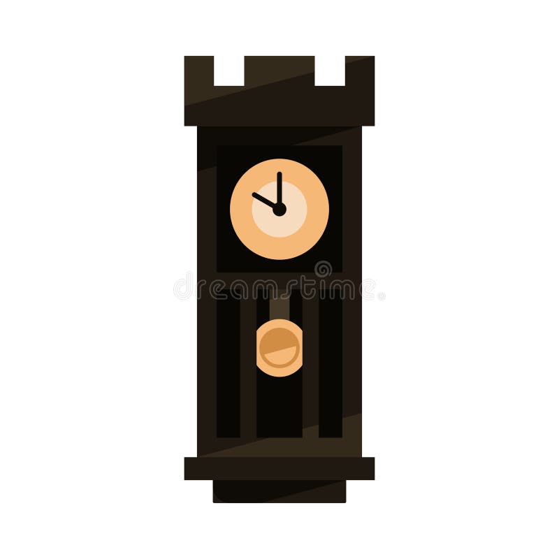 Vintage Wall Clock in Outline Style. Showing Three O Clock. Vector ...