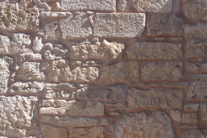 Ancient Wall Made of Stacked Pieces of Stone Stock Image - Image of ...