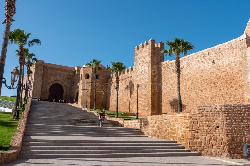 Ancient Wall and Main Gate of the Famous Kasbah of the Udayas in ...