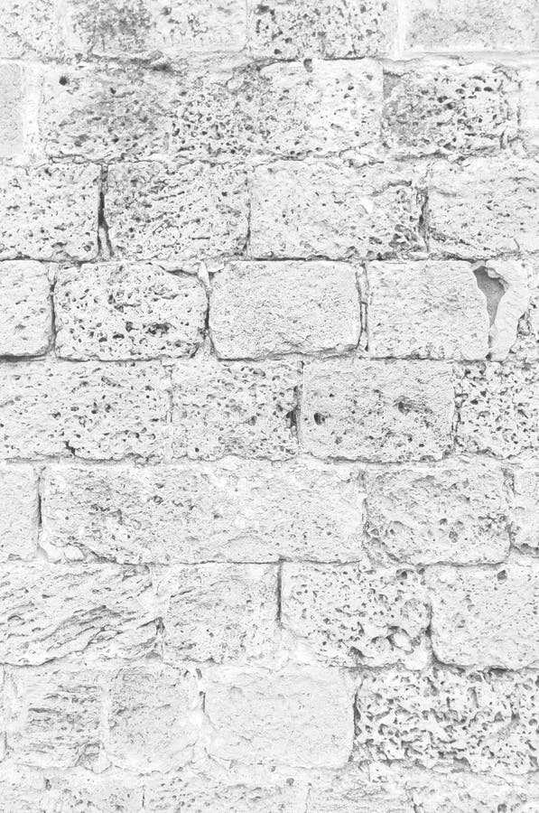 Ancient Wall. Old Distressed Texture of Brickwall. Vertical Grayscale ...