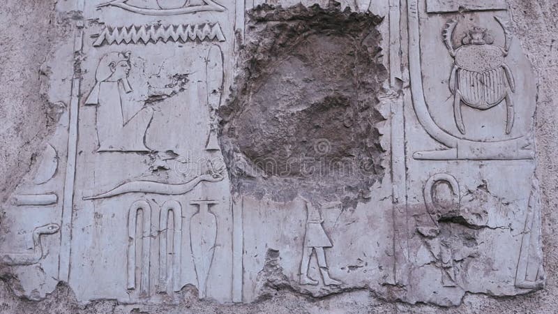 Wall Paintings in the Ancient Egyptian Temple of Abydos Stock Video ...