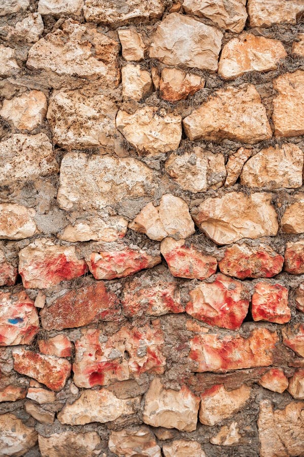 Ancient Wall Texture Background with Old Bricks Stock Photo - Image of ...