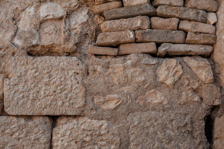 Ancient Wall Texture Background with Old Bricks Stock Photo - Image of ...