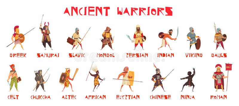 Warriors - primitive art stock vector. Illustration of painting - 17374773