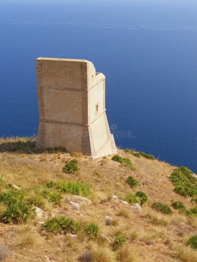 Ancient Watchtower Against Sea Stock Photo - Image of hill, generic ...