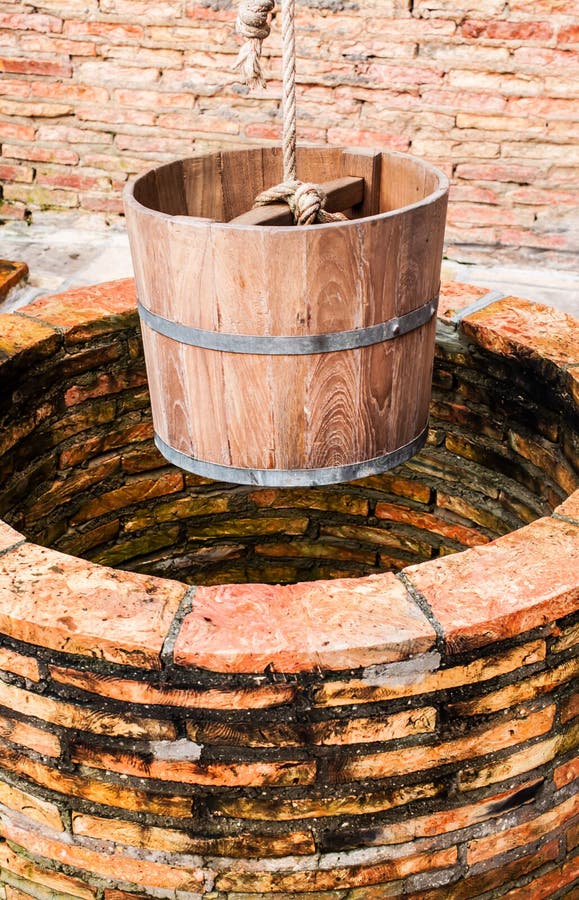 Ancient Water Bucket Wood Vintage Stock Photo - Image of country ...