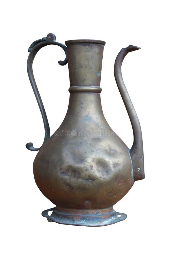 Ancient water jar. stock image. Image of gilded, brass - 20941011