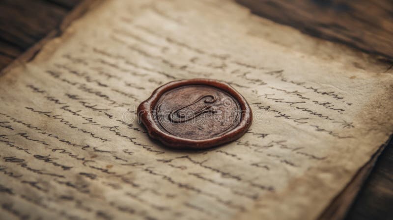 Ancient Wax Seal on Aged Letter Stock Illustration - Illustration of ...