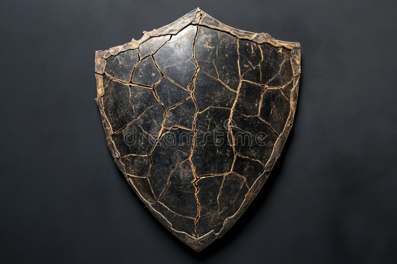 Ancient Weathered Shield with Cracks and Rustic Texture Stock ...