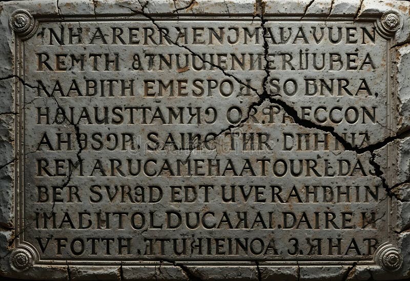 Aged Inscription Made with Metal Relief Letters Stock Photo - Image of ...