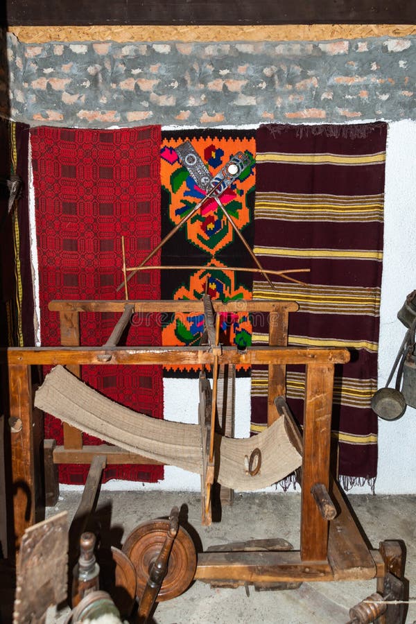 The Ancient Weaving Loom in an Interior. Old Weaving Workshop ...