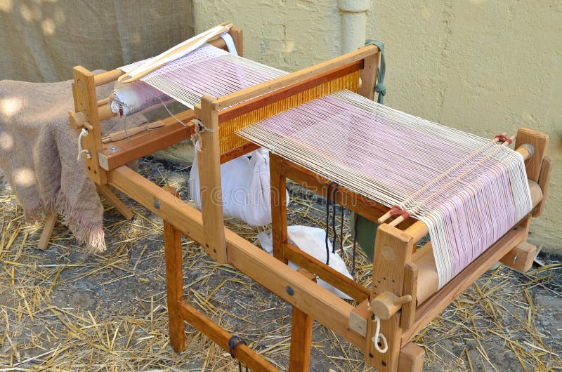 Ancient weaving looms stock image. Image of textile - 129429913