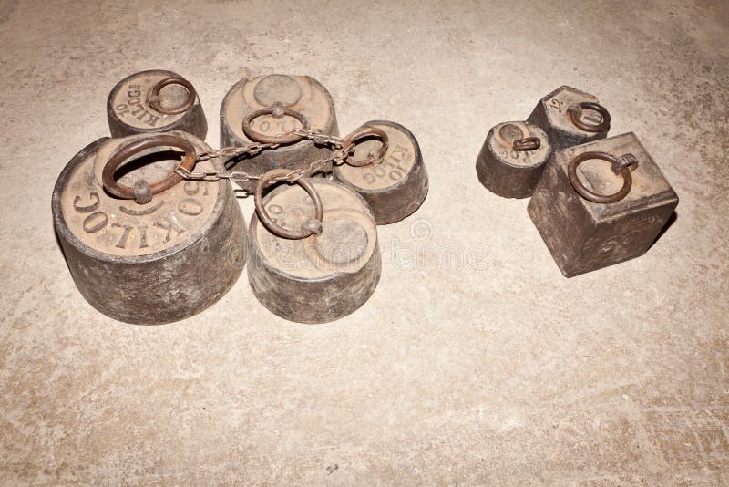 Ancient weights Kilo stock photo. Image of measure, rusty - 24607120