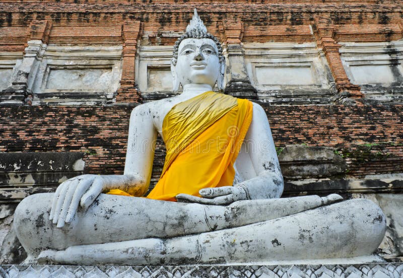 Ancient White Buddha Statue Stock Photo - Image of antique, temple ...