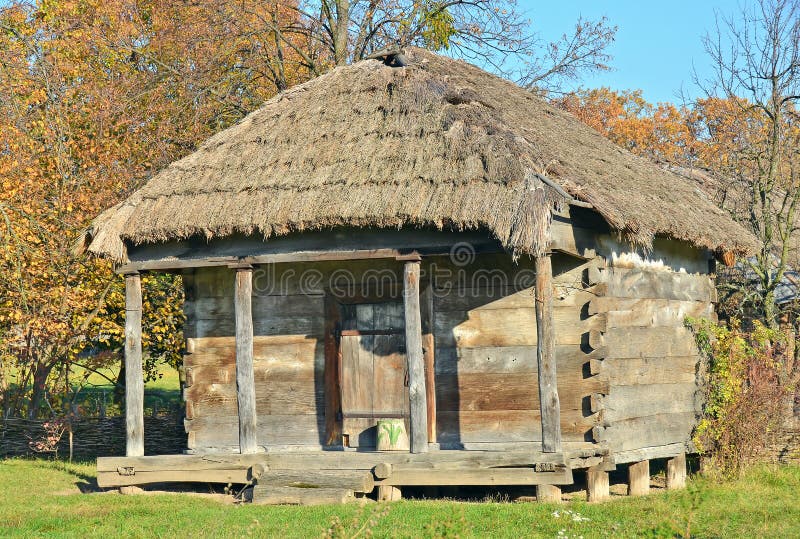 Ancient Wicker Barn with a Straw Roof Stock Photo - Image of antique ...