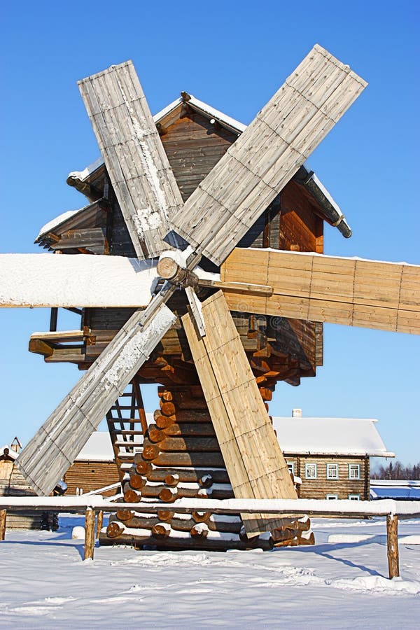Ancient windmill stock image. Image of snow, russia, cold - 28013495