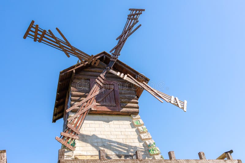 An Ancient Windmill. Background with Selective Focus and Copy Space ...