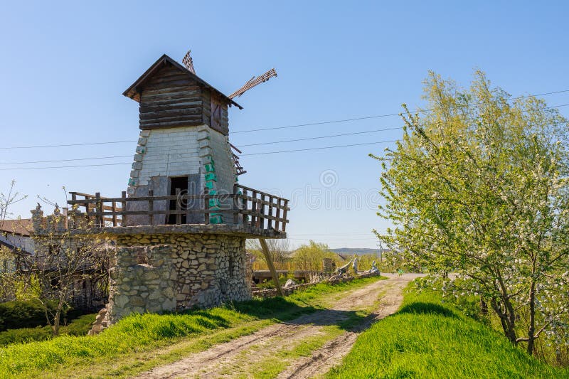 An Ancient Windmill. Background with Selective Focus and Copy Space ...
