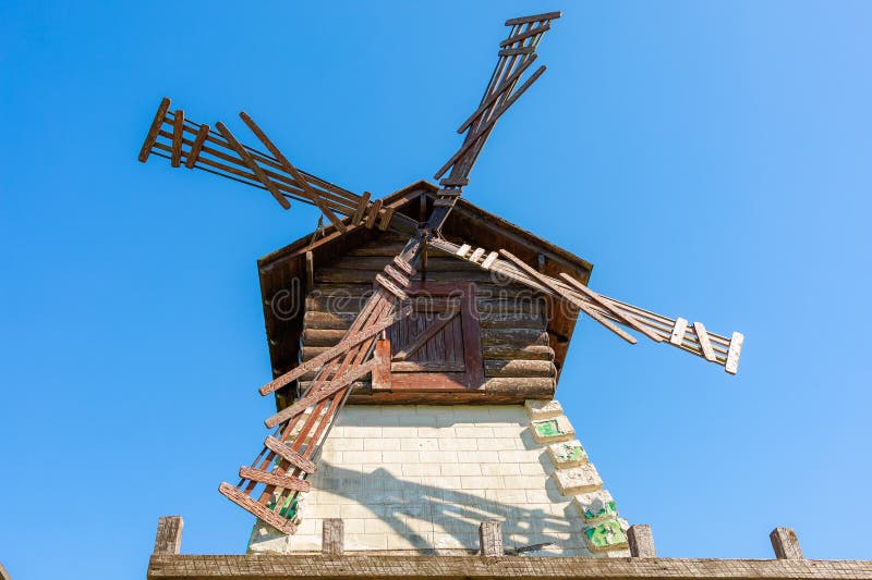 An Ancient Windmill. Background with Selective Focus and Copy Space ...