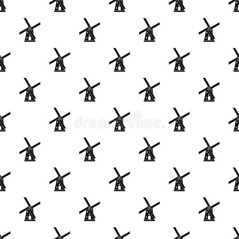 Ancient Windmill Pattern Vector Stock Vector - Illustration of holland ...
