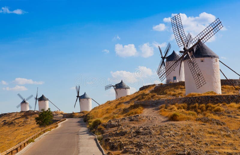 Windmils of Spain stock photo. Image of mountain, landscape - 37398620