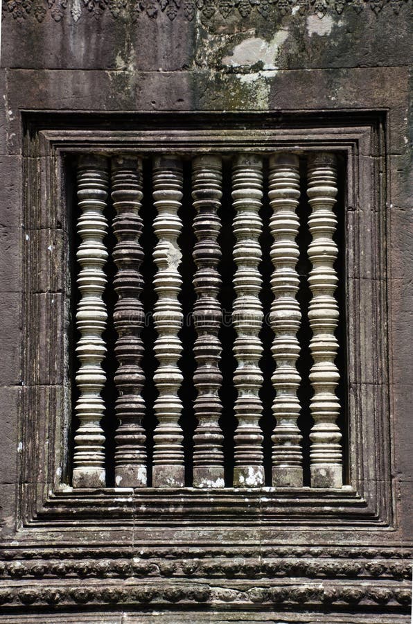 The Ancient Window at Angkor Wat Stock Image - Image of land, movement ...