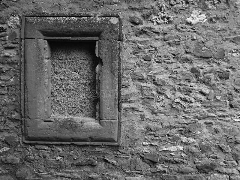 Ancient Window Frame in Black & White Stock Photo - Image of frame ...