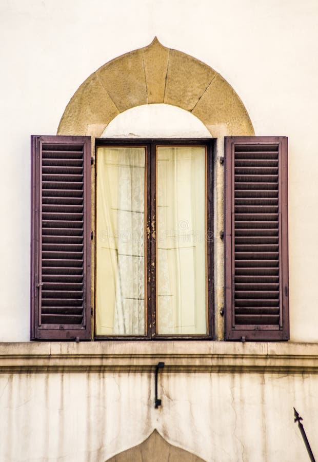 Ancient Window of Historic Building Stock Image - Image of metal ...