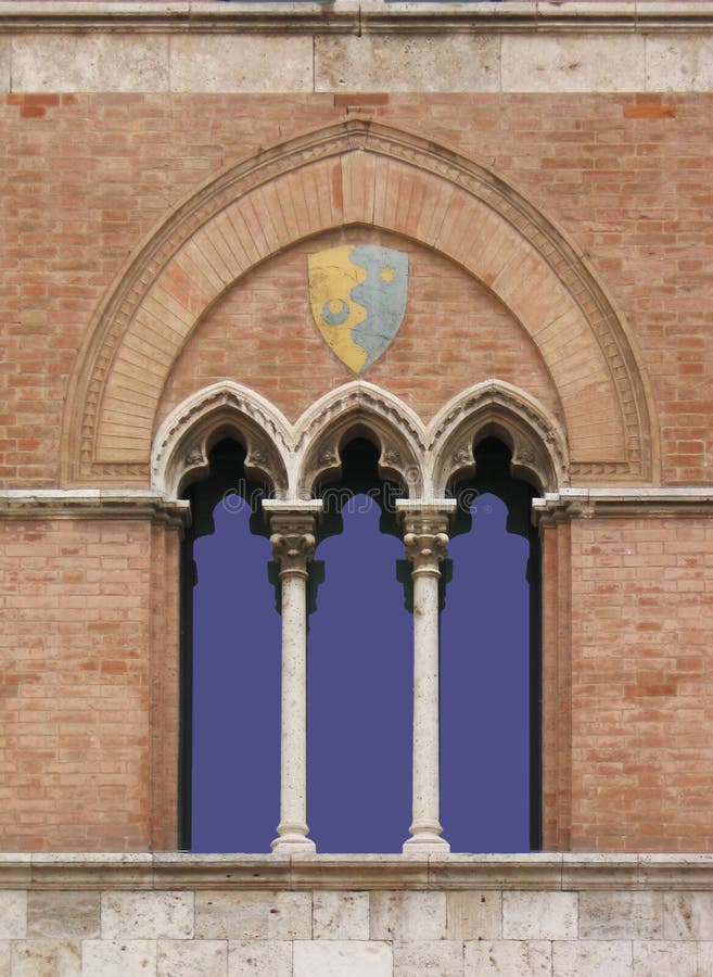 Ancient windows - trifora stock photo. Image of glass - 1557268