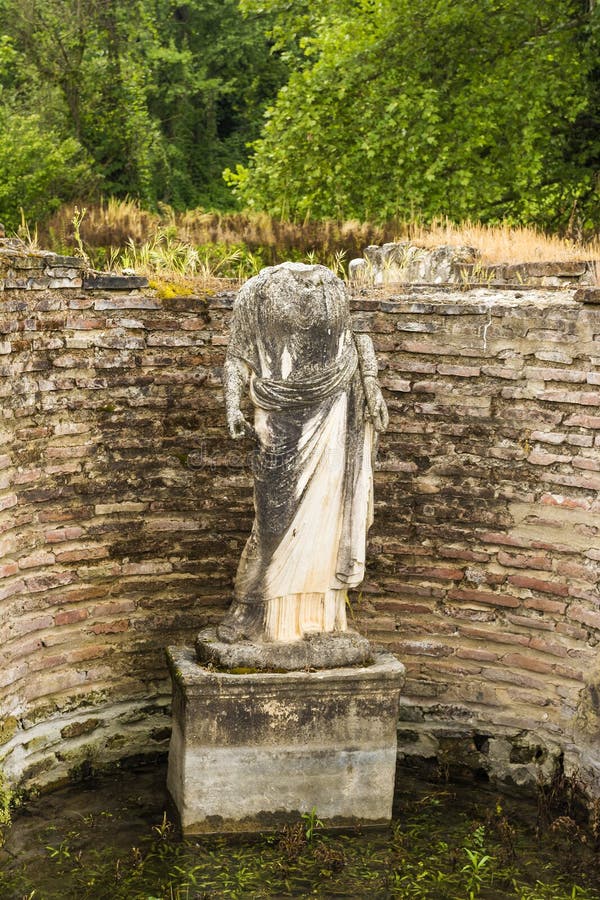 Ancient Woman Statue in the Dion Archeological Site at Greece Stock ...