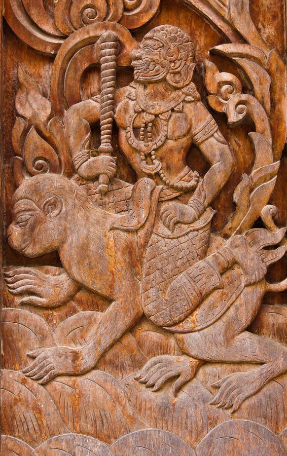 Ancient Wood Carvings, Ramayana Stock Photo - Image of face, history ...