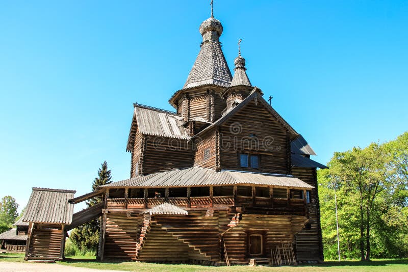 Ancient Wooden Building in Russia Stock Photo - Image of gold, religion ...