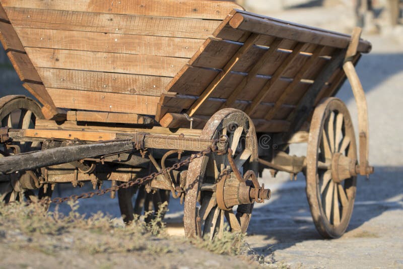 Ancient Wooden Cart on a Bright Day Stock Illustration - Illustration ...