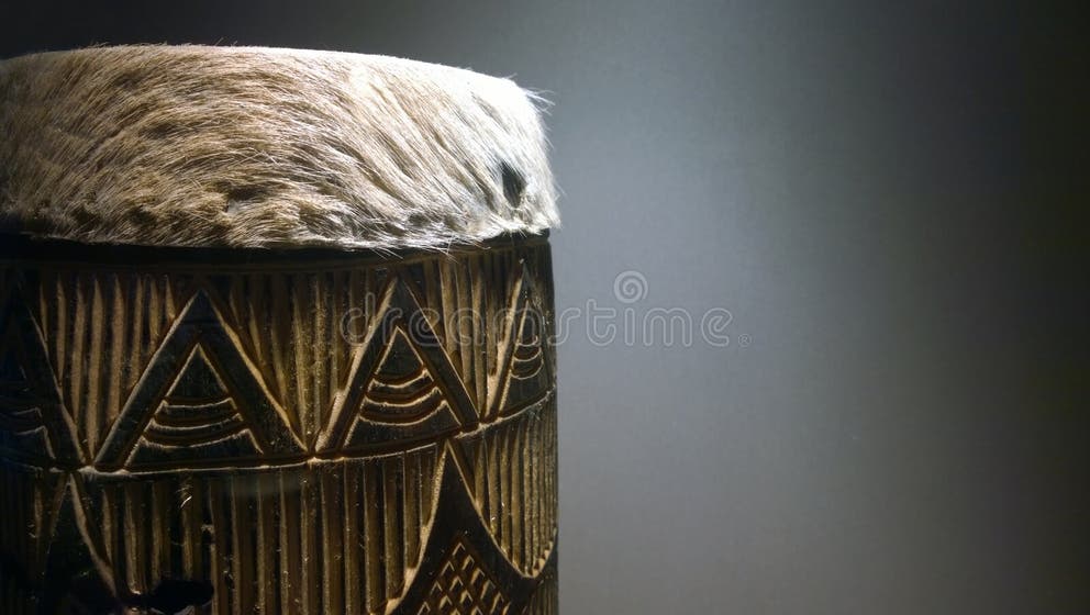 Ancient Wooden Drum on Gray Background Stock Photo - Image of drum ...