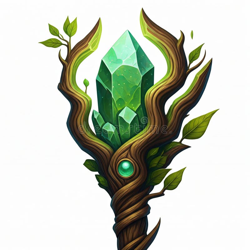 Ancient Wooden Magic Staff stock illustration. Illustration of sorcery ...