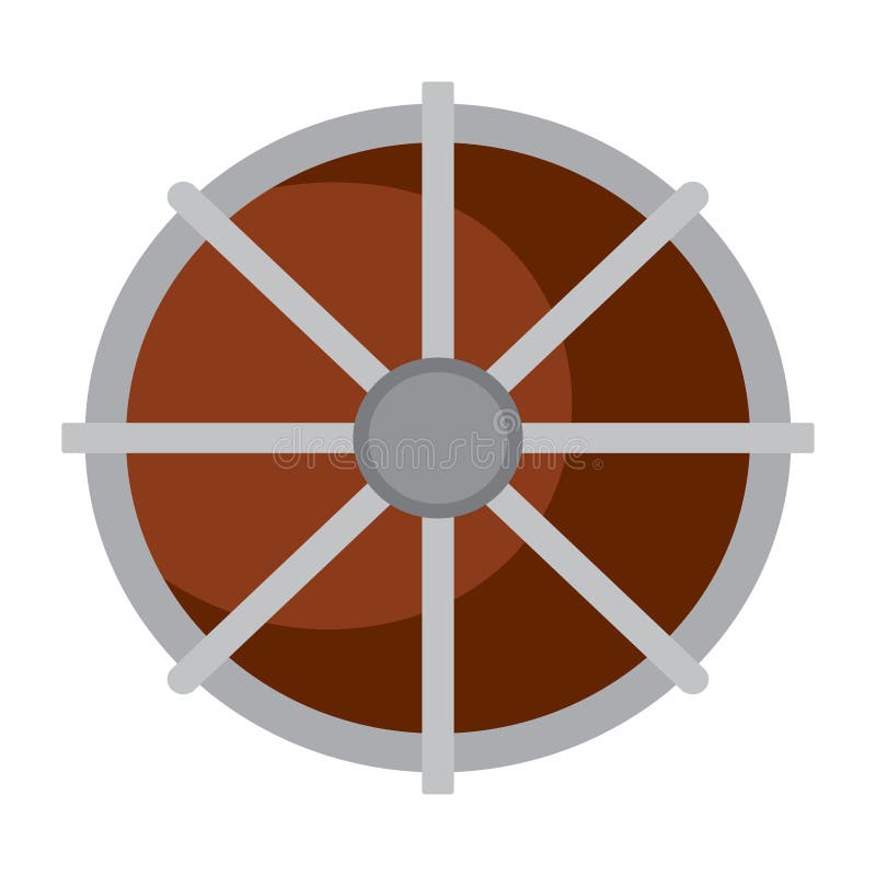 Ancient Wooden Shield Symbol. Vector Stock Illustration - Illustration ...