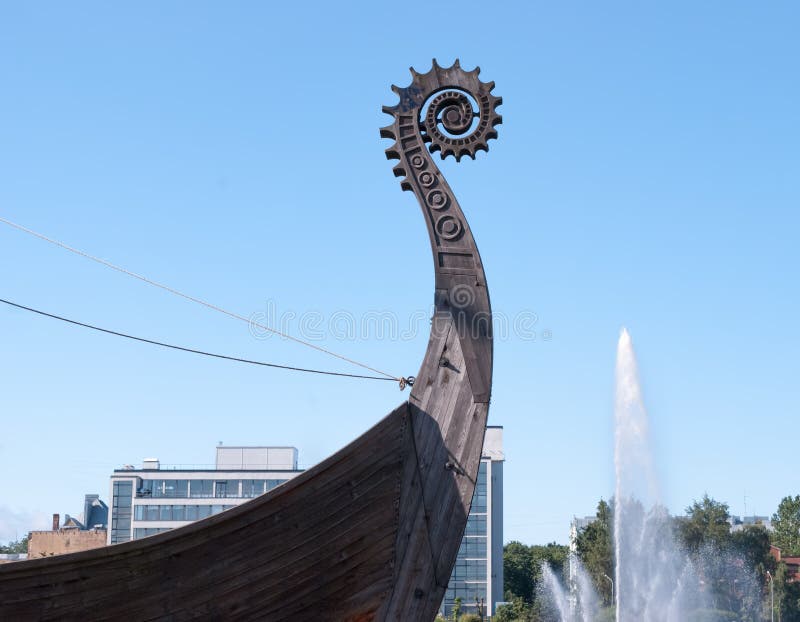 Ancient Drakkar of the Ancient Vikings Stock Image - Image of carving ...