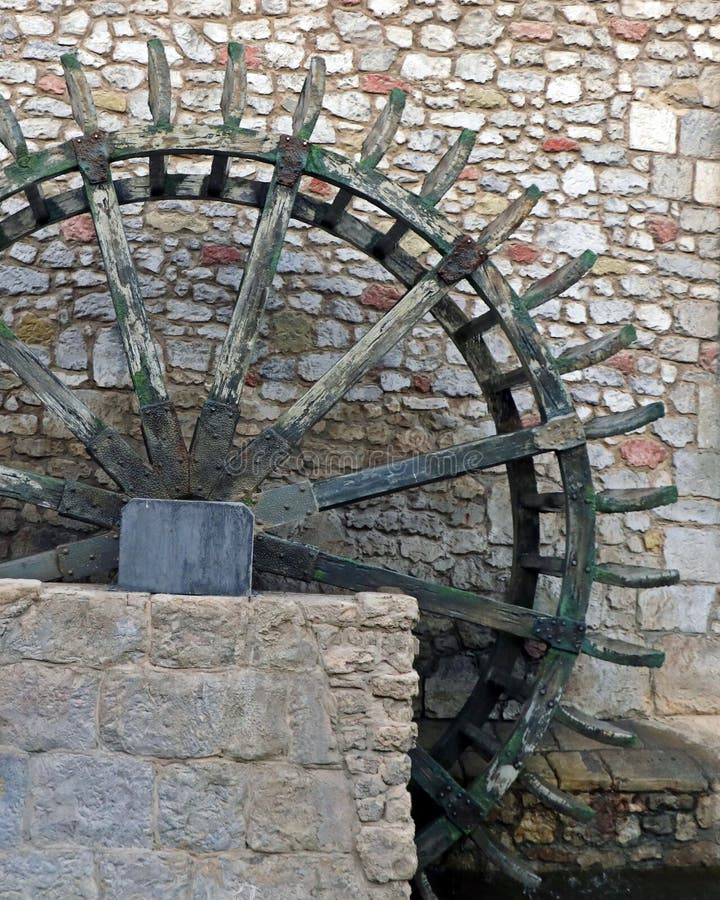 Ancient Wooden Wheel Water Mill in Village Stock Image - Image of ...