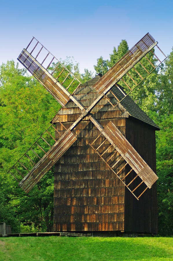 Ancient wooden windmill stock image. Image of clean, nature - 28501579